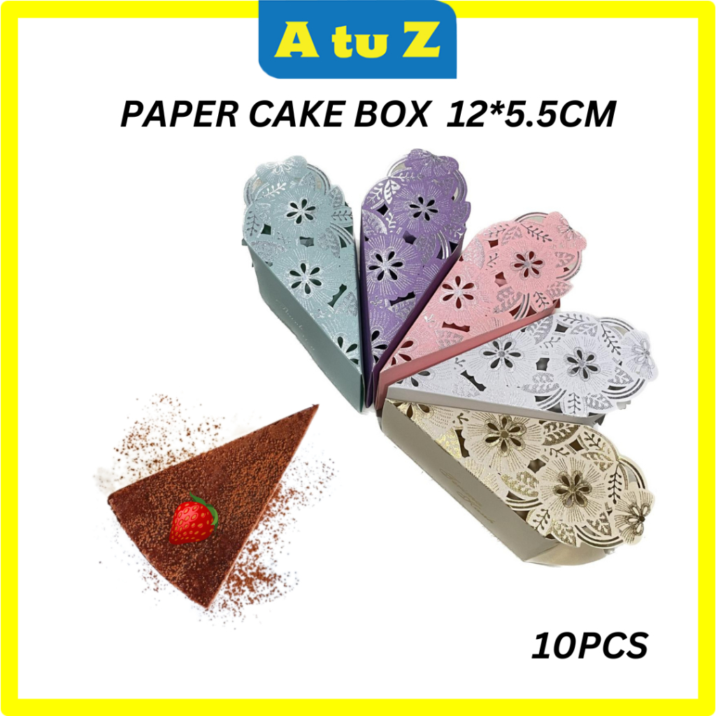 AtuZ 10pcs Doorgift Wedding Cake Box Slices Sweets Candy Towel Thank ...