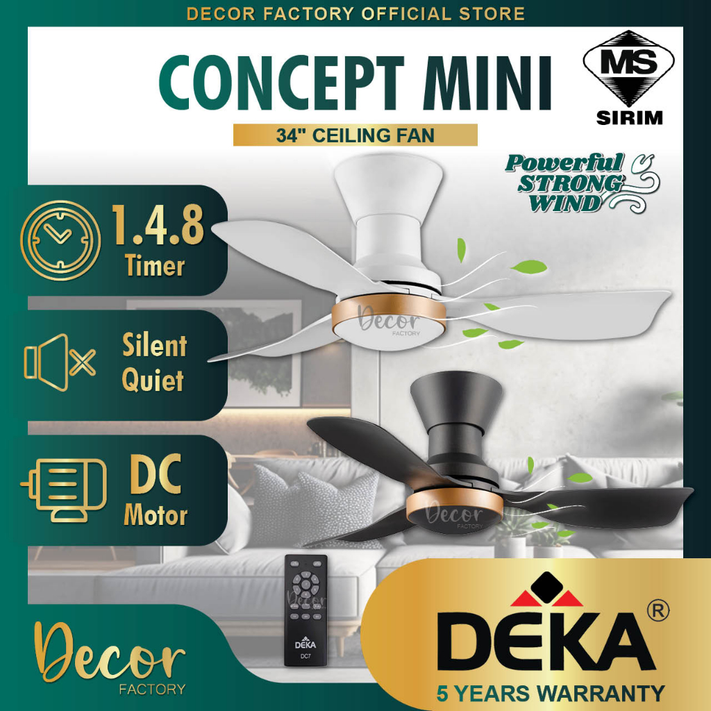 DEKA Fan DEKA CONCEPT MINI 34" 3 Blades 7 Speed Forward+Reverse DC ...