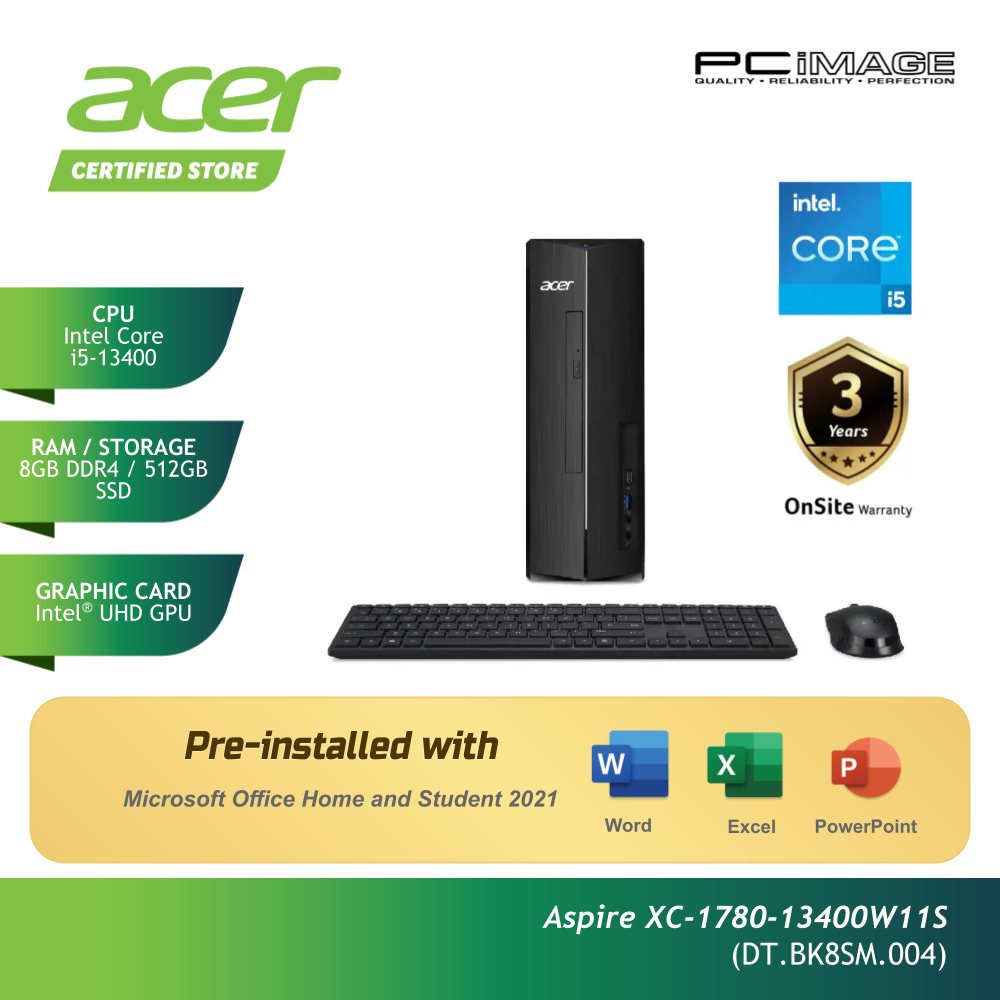 ACER XC-1780-13400W11S INTEL I5-13400/8GB DDR4/512GB SSD/INTEL UHD/W11H ...
