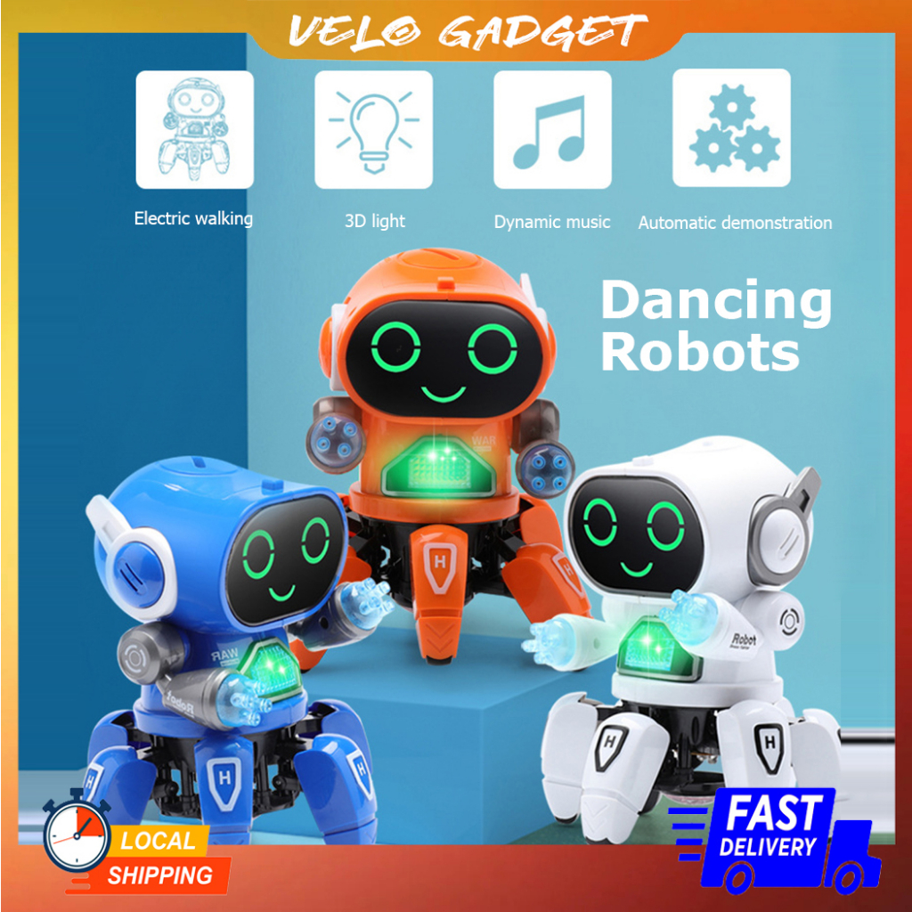 [Malaysia Stock] Dancing Robot Six-Claws With LED Lights Children's ...