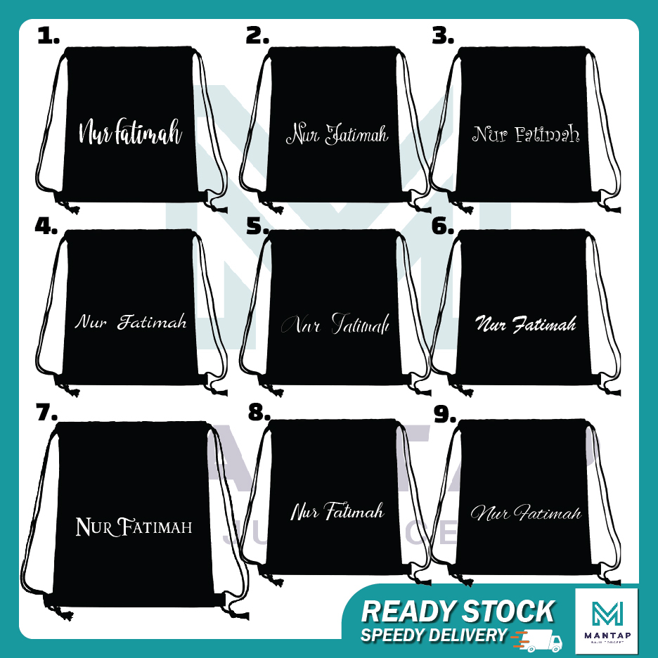 Custom Name on a canvas drawstring bag - Exclusive Drawstring Bag for ...