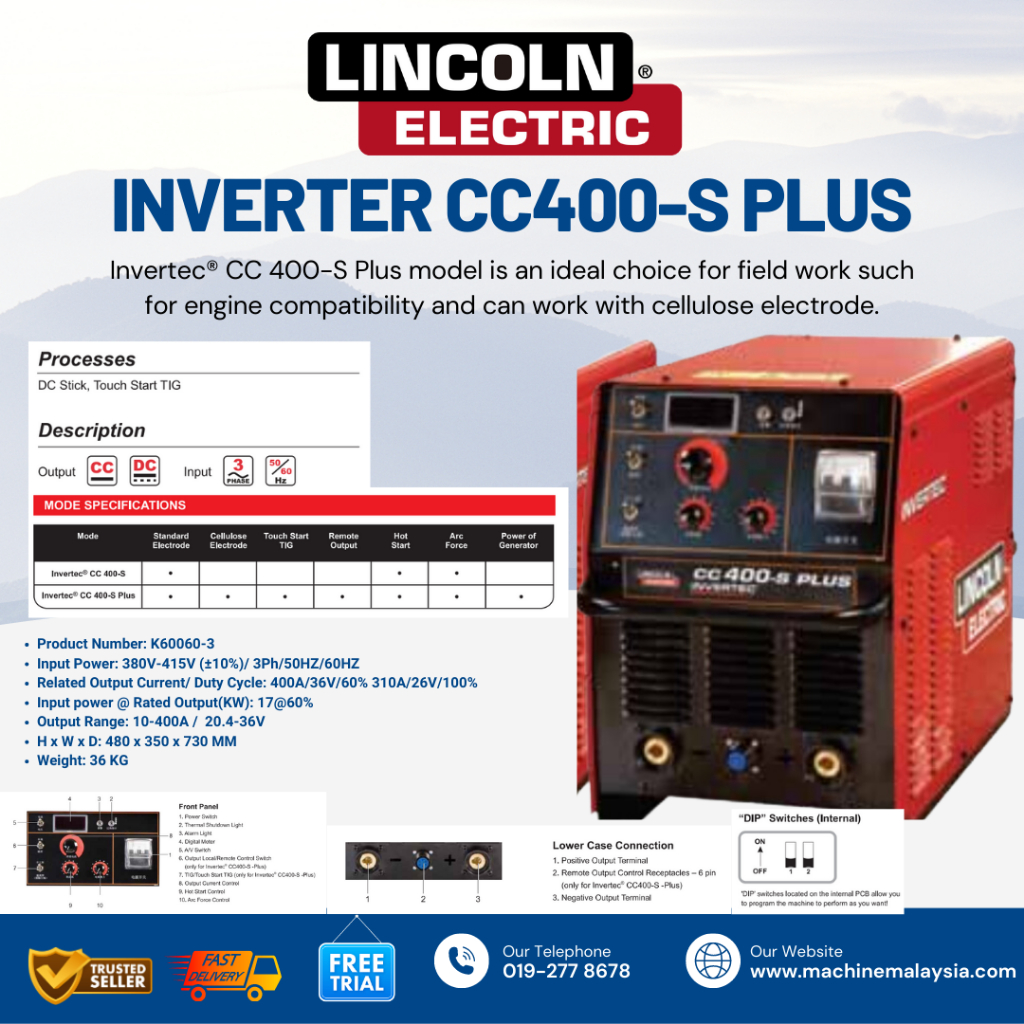 Lincoln Electric Invertec CC400S Plus Stick SMAW Welding Machine ...