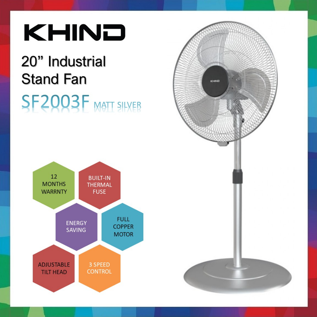 KHIND 20" Industrial Stand fan / Kipas Berdiri / KHIND SF2003B ...