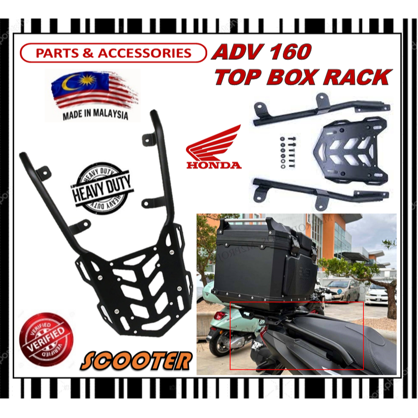 HONDA ADV 160 TOP BOX RACK HEAVY DUTY MONORACK STRONG QUALITY METAL ...