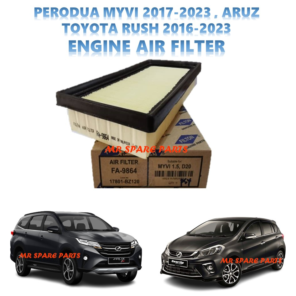 PERODUA MYVI D20 2017-2023 ARUZ TOYOTA RUSH 2016-2023 ENGINE AIR FILTER ...