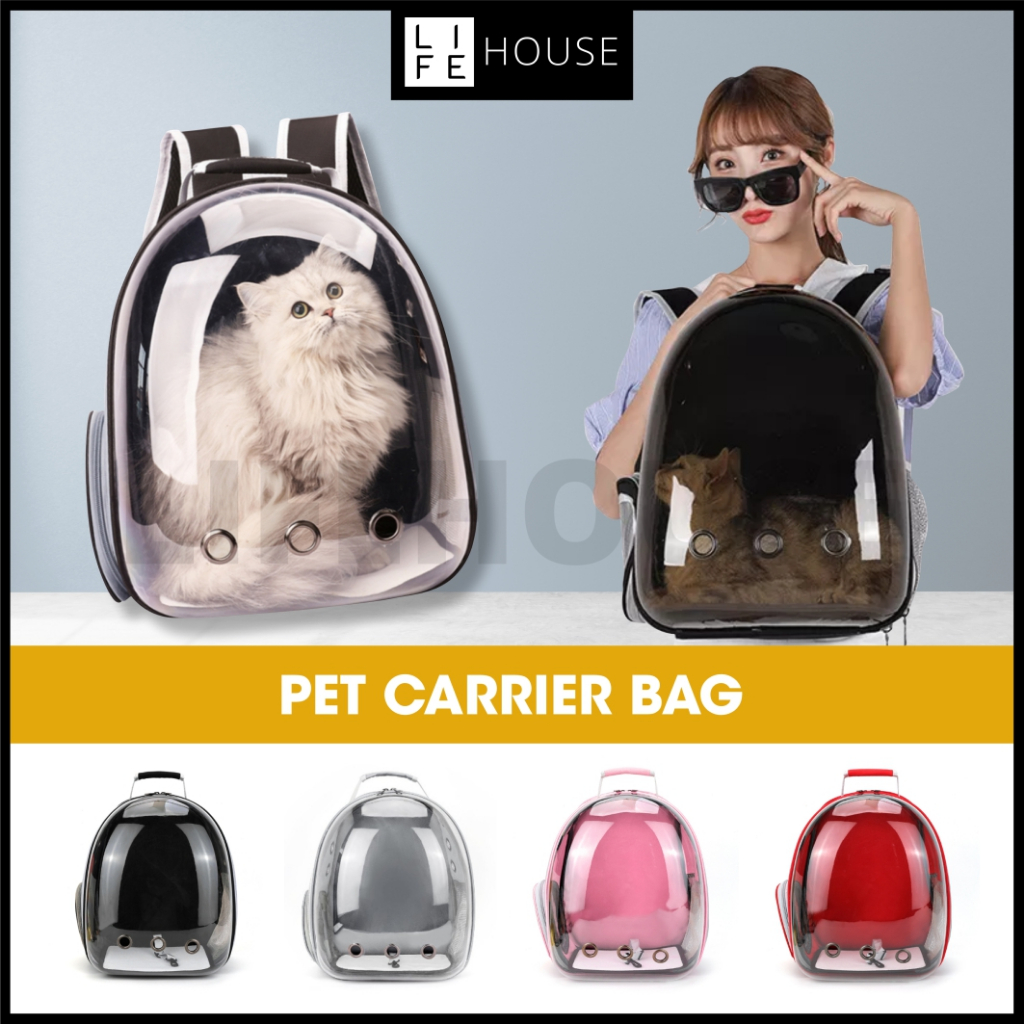 Bag Kucing Transparent Cat Carrier Bag Kucing Travel Beg Kucing Galas ...