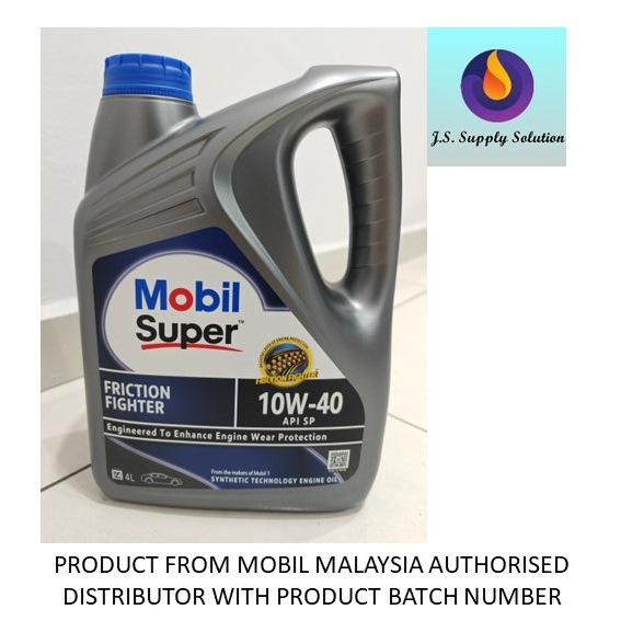 Mobil Semi Synthetic Super 10W40 API SP 4L Motor Oil | Shopee Malaysia