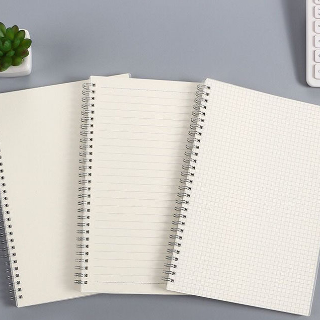 Matt PP Notebook A6 Spiral Wire O Planner Journal Notebook sketch book Buku Nota -Blank-Line-Dot ...