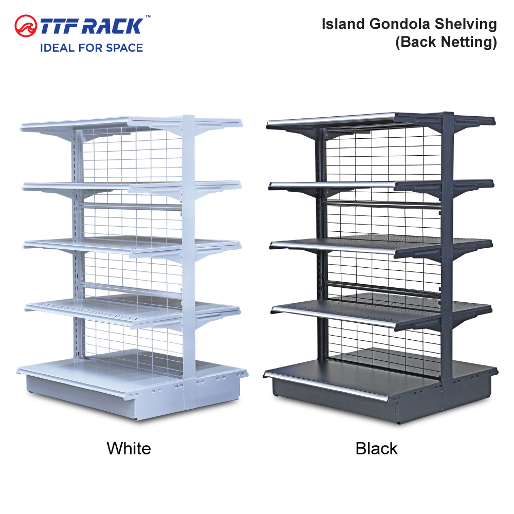 TTF Rack™ (ISLAND GONDOLA) Island Gondola Back Netting /Storage Rack ...