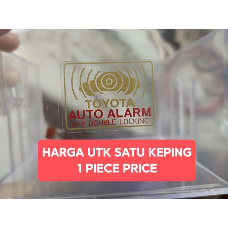 ORI PART!!! SEKEPING HARGA!!! TOYOTA AUTO ALARM WINDOW LABEL STICKER ...