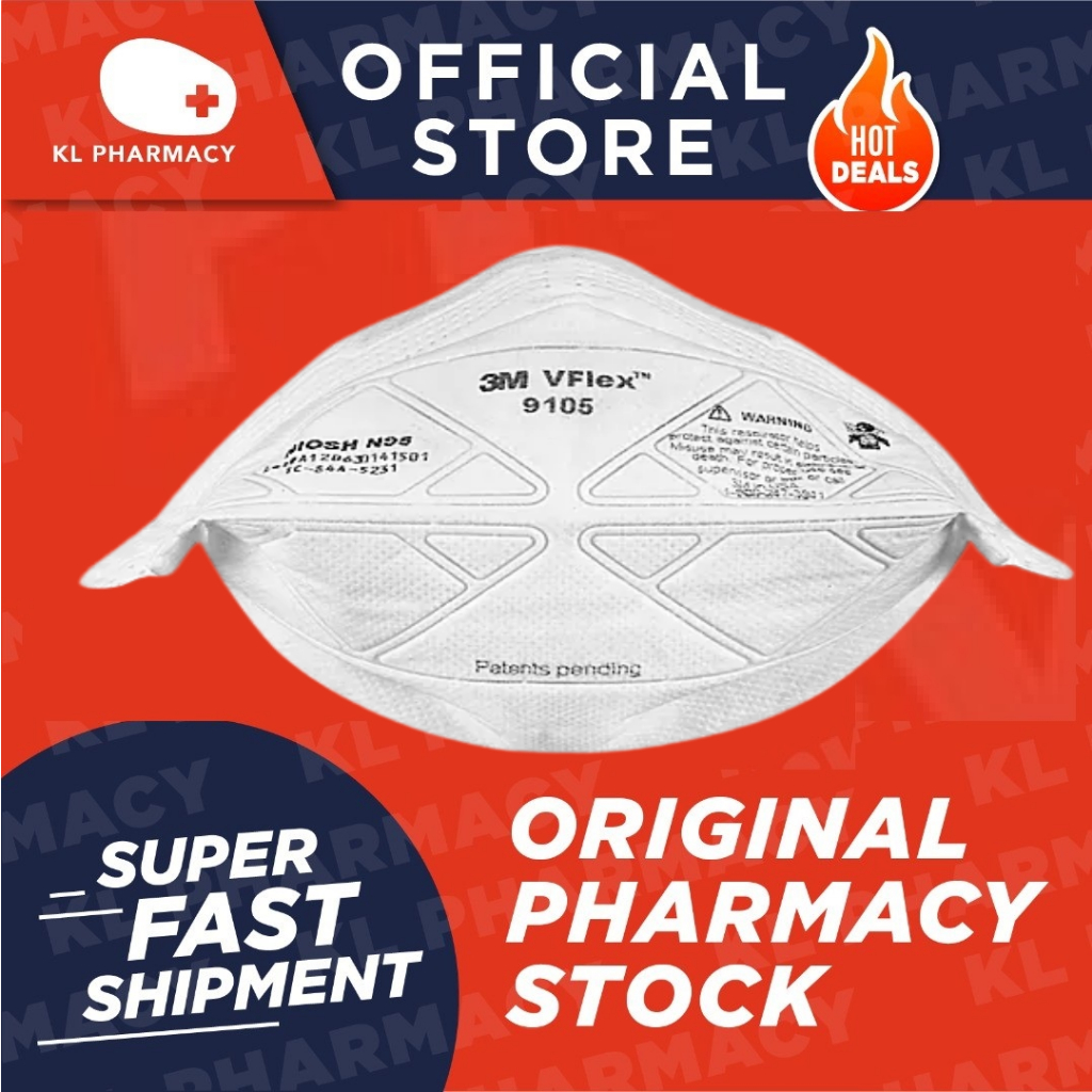 [Ready stock] 3M 9105 VFlex N95 NIOSH Respirator Face Mask (1pcs ...