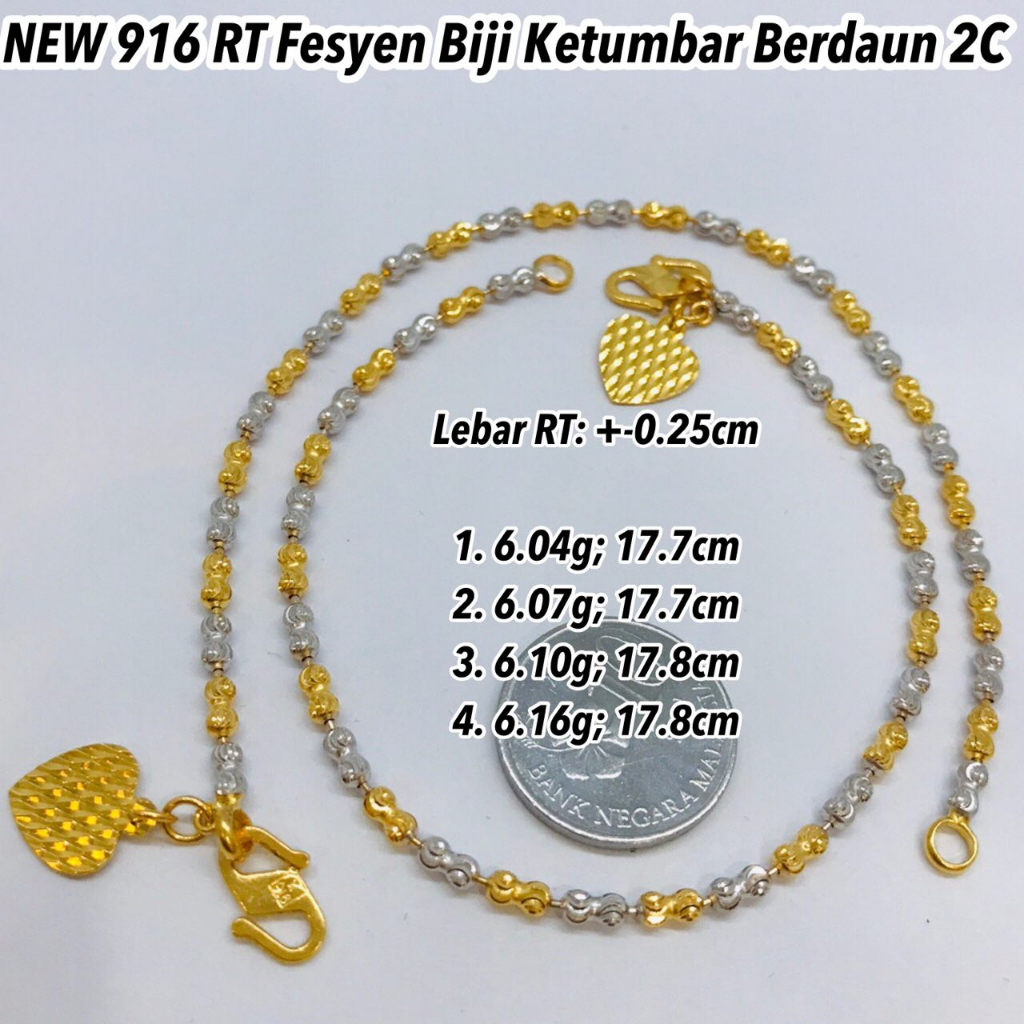 NEW GOLD 916 Rantai Tangan Fesyen Biji Ketumbar @ Sawi 4g 6g 310124 ... NEW GOLD 916 Rantai Tangan Fesyen Biji Ketumbar @ Sawi 4g 6g 310124 ...