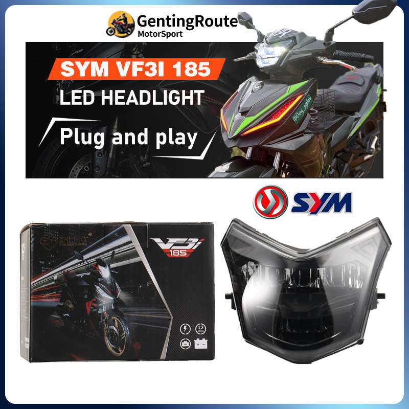 SYM VF3I 185 VF3 LAMPU LED HEADLAMP LAMPU DEPAN SMOKE HEADLAMP HEADLIGHT NEW HEAD LIGHT FRONT ...