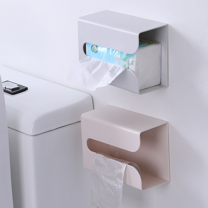 Self Adhesive Kitchen Tissue Box Toilet Paper Dispenser Bathroom Tissue ...
