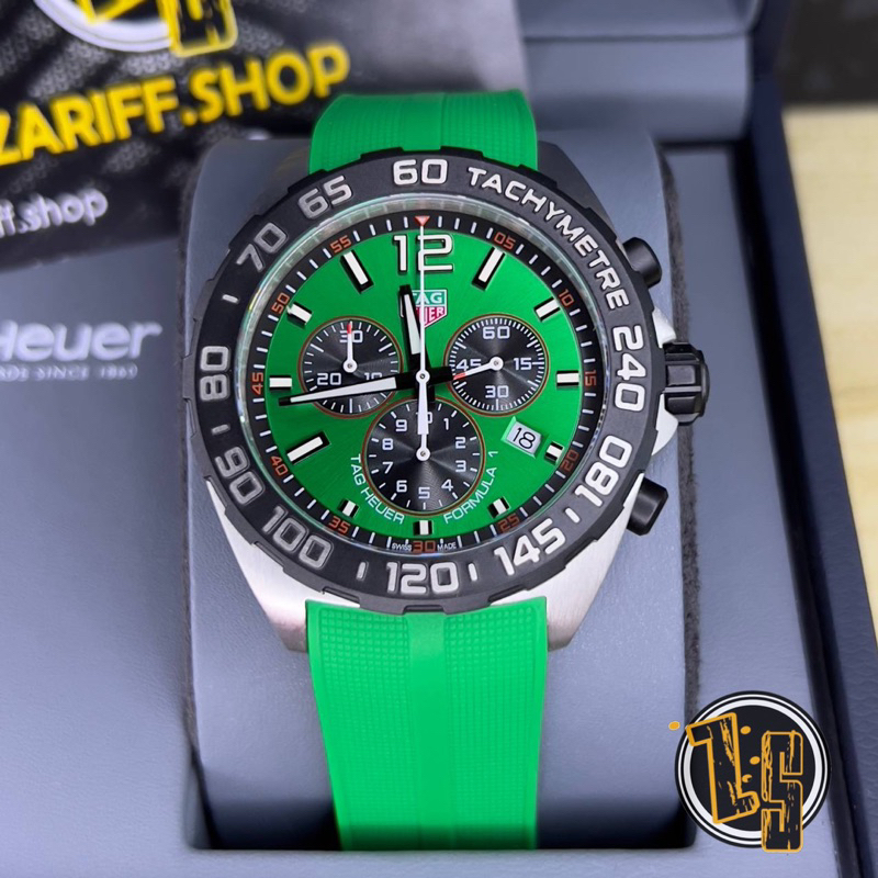 Tag Heuer Formula 1 Green Dial Quartz Chronograph Rubber Strap 43MM ...