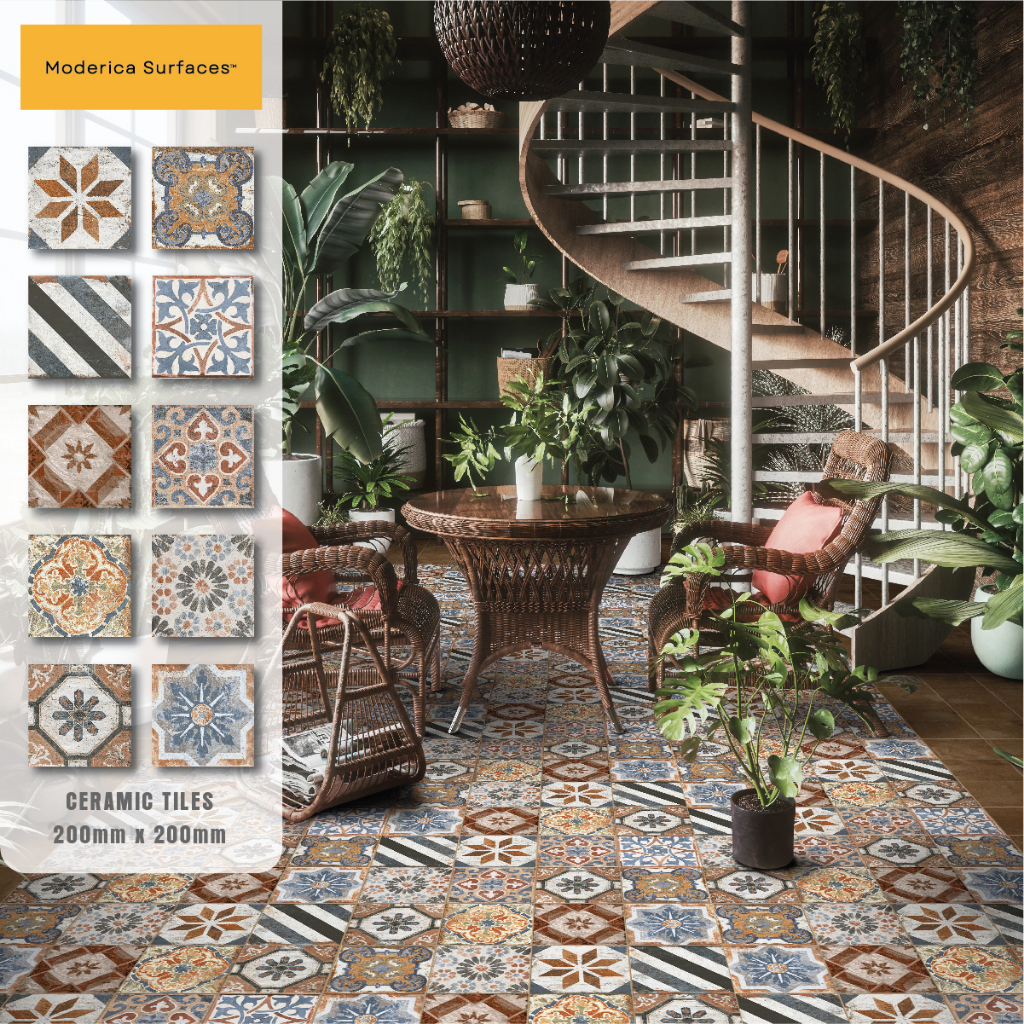 [REAL TILE] Moroccan Design 8"X8" ECO-TERRA VISTA(MIX) Floor & Wall ...