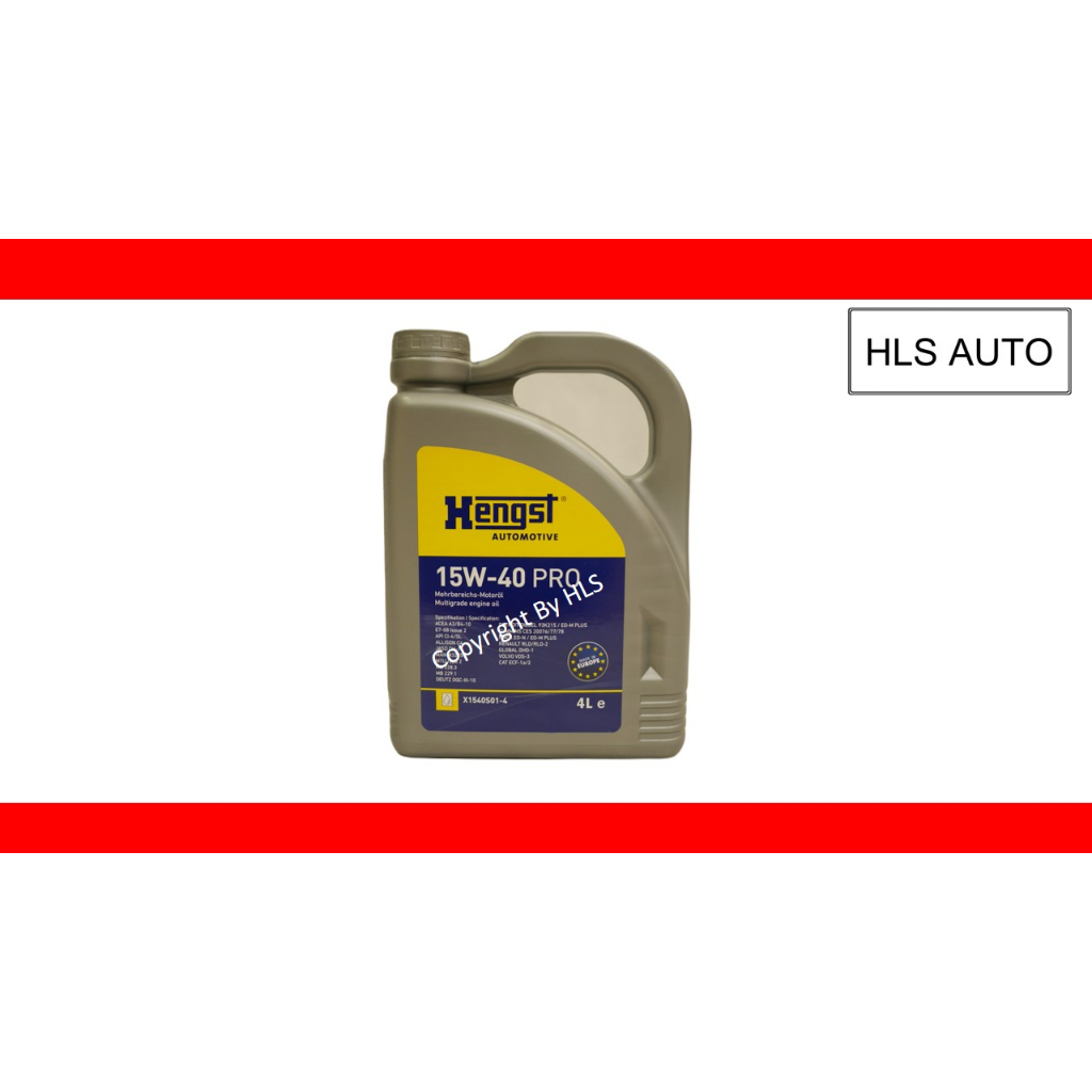 HENGST 15W-40 PRO MULTIGRADE ENGINE OIL (4L) | Shopee Malaysia