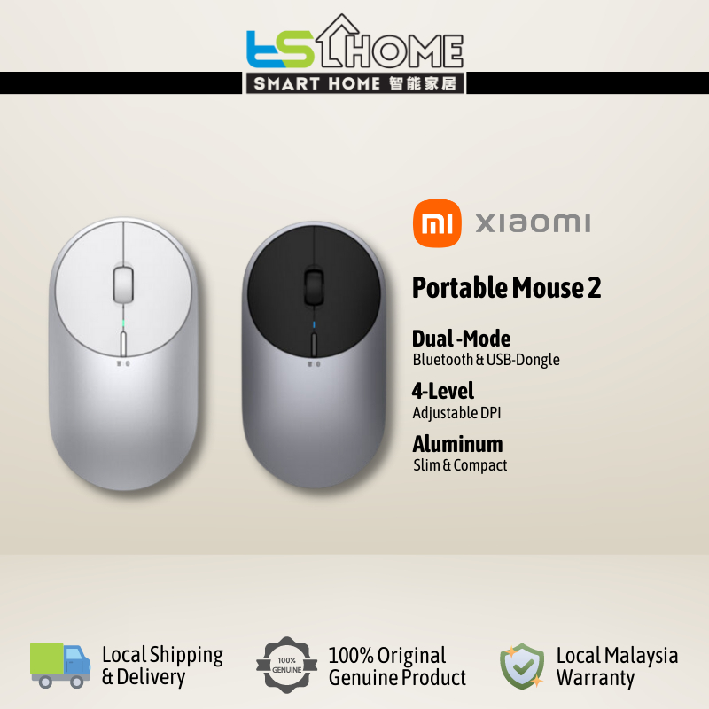 Xiaomi Mi Portable Mouse 2 Bluetooth 4.2 / RF 2.4Ghz USB Wireless ...