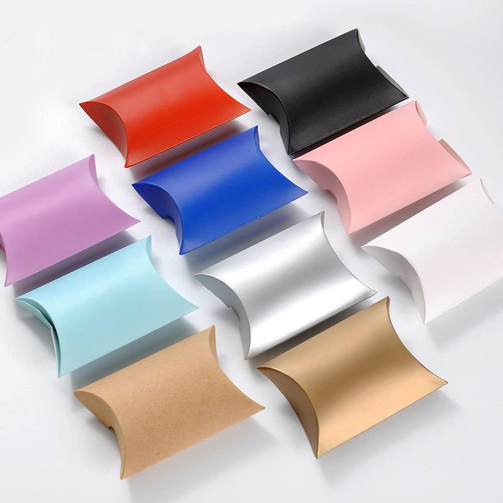 Kraft Pillow Gift Box | Candy Box for Wedding Birthday Party Favor ...