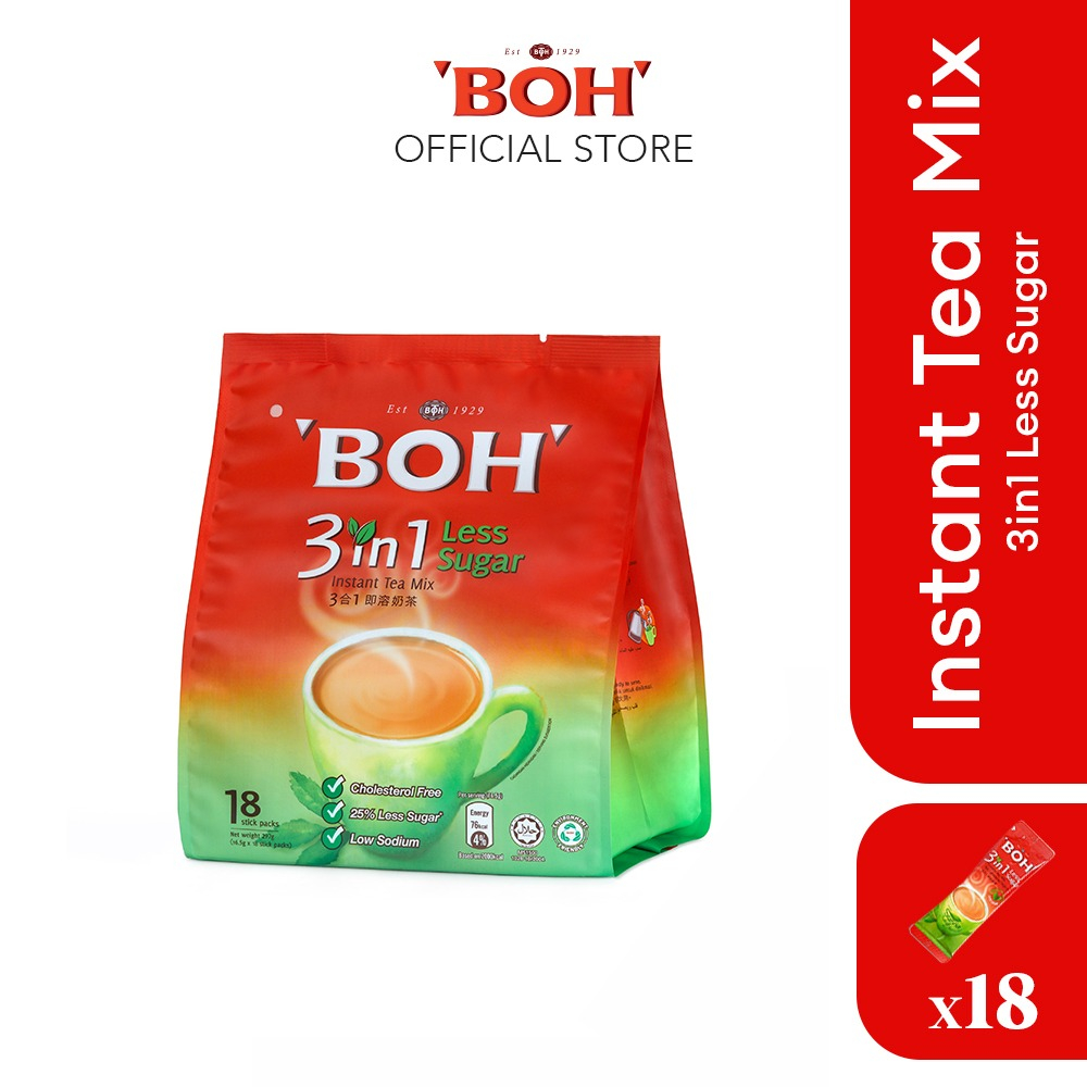 BOH 3 in 1 Instant Tea Mix - Less Sugar (18s) | Shopee Malaysia