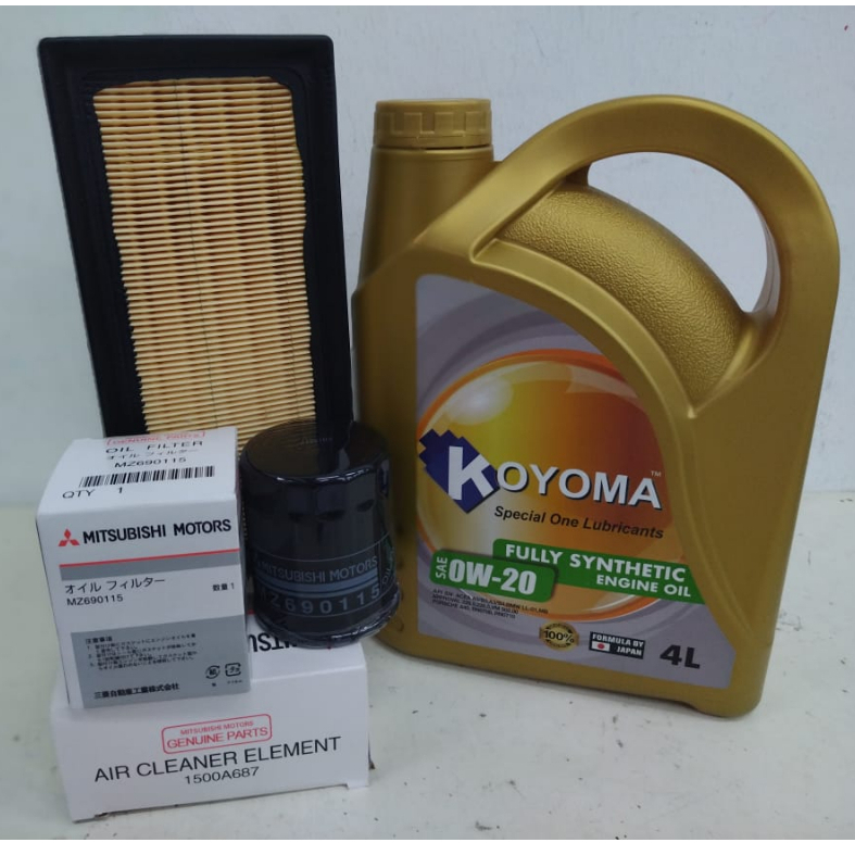MITSUBISHI XPANDER OIL FILTER + AIR FILTER + KOYOMA 0W20 FULLY ...