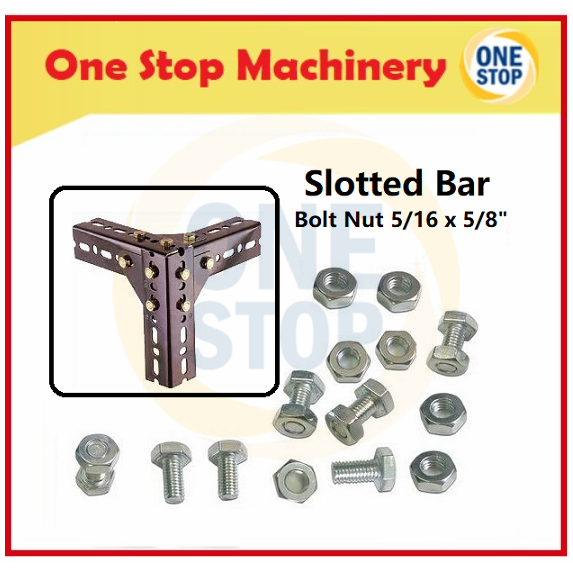 Zinc Plated Bolt and Nut 5/16" x 5/8" / Slotted Angle Bar Bolt and Nut ...