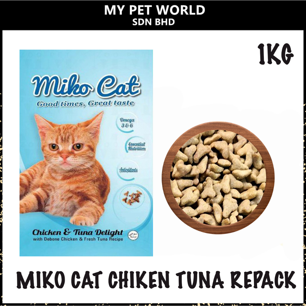 Miko Cat Chicken & Tuna Delight (Cat Food) 1KG [REPACK] | Shopee Malaysia
