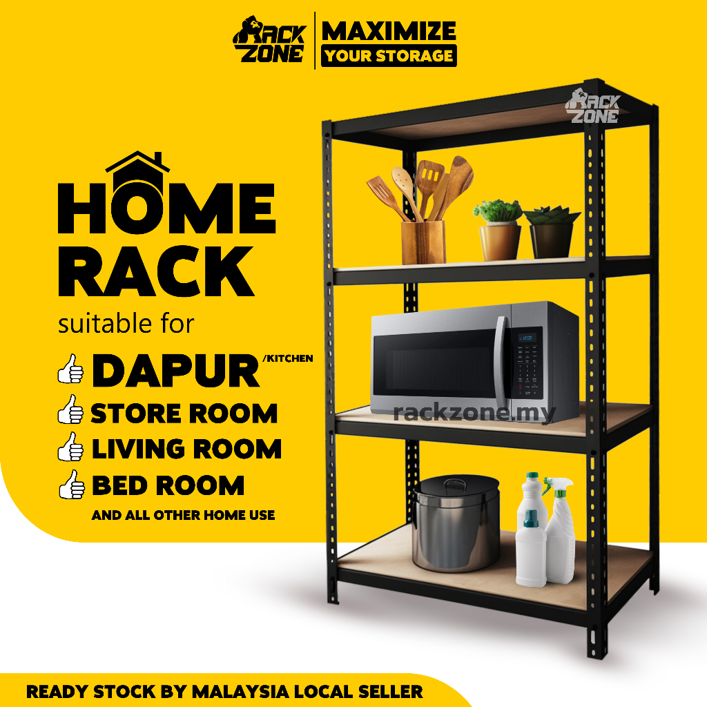 RACKZONE Home Rak Dapur Besi Bertingkat Serbaguna Boltless Rack Shelf ...