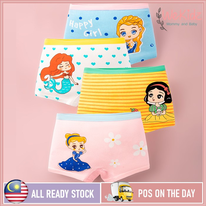 [WeKidz] NEW Baby Girl Underwear Kids Panties Cotton Soft Breathable Seluar Dalam Budak ...