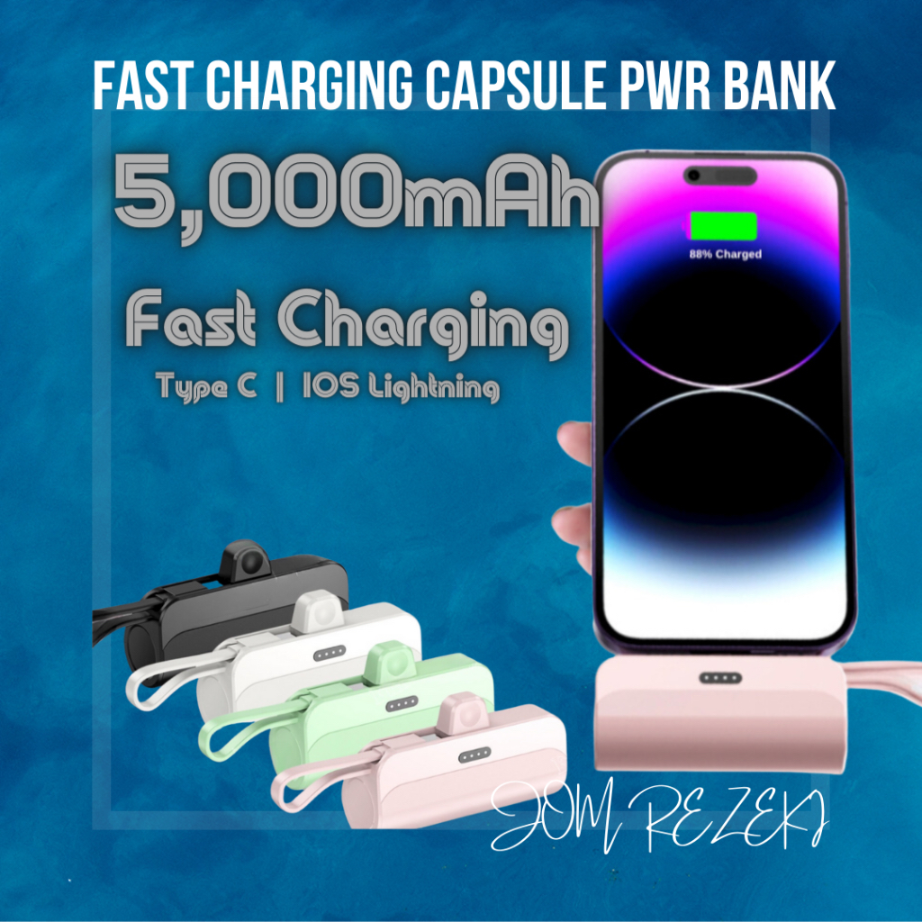 JOM New Mini Portable Power Bank 5000mAh Super Light Fast Charging Type ...