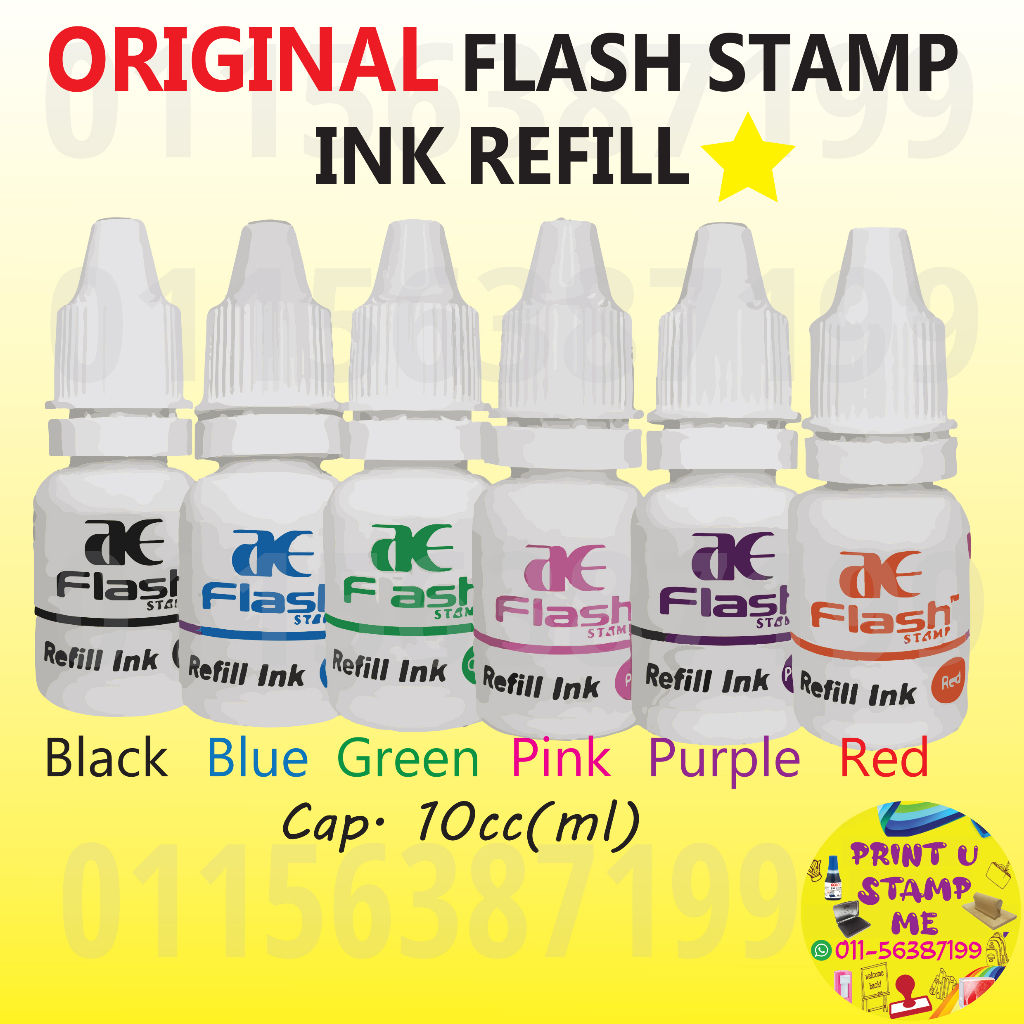 ORIGINAL AE FLASH STAMP REFILL INK 10cc - ONLY FOR FLASH STAMP 印章油印 ...