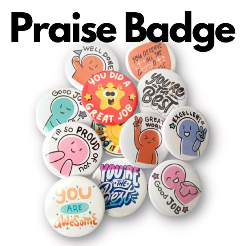 PRAISE Kata Semangat Button Badge 58mm Ready Stok | Shopee Malaysia