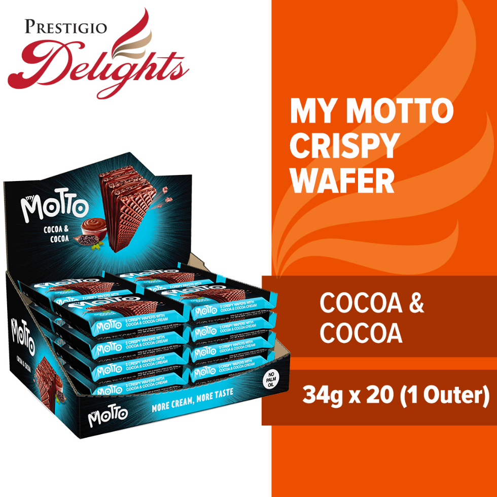 My Motto Cocoa & Cocoa Crispy Wafer 34g x 20 (1 Outer) | Shopee Malaysia
