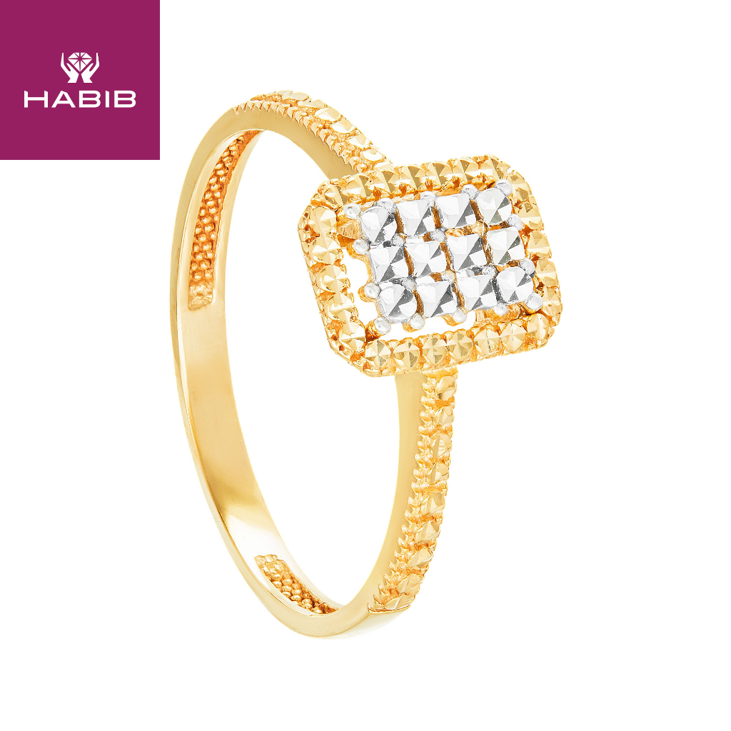 HABIB Oro Italia 916 White And Yellow Gold Ring GR45450321-BI | Shopee ...
