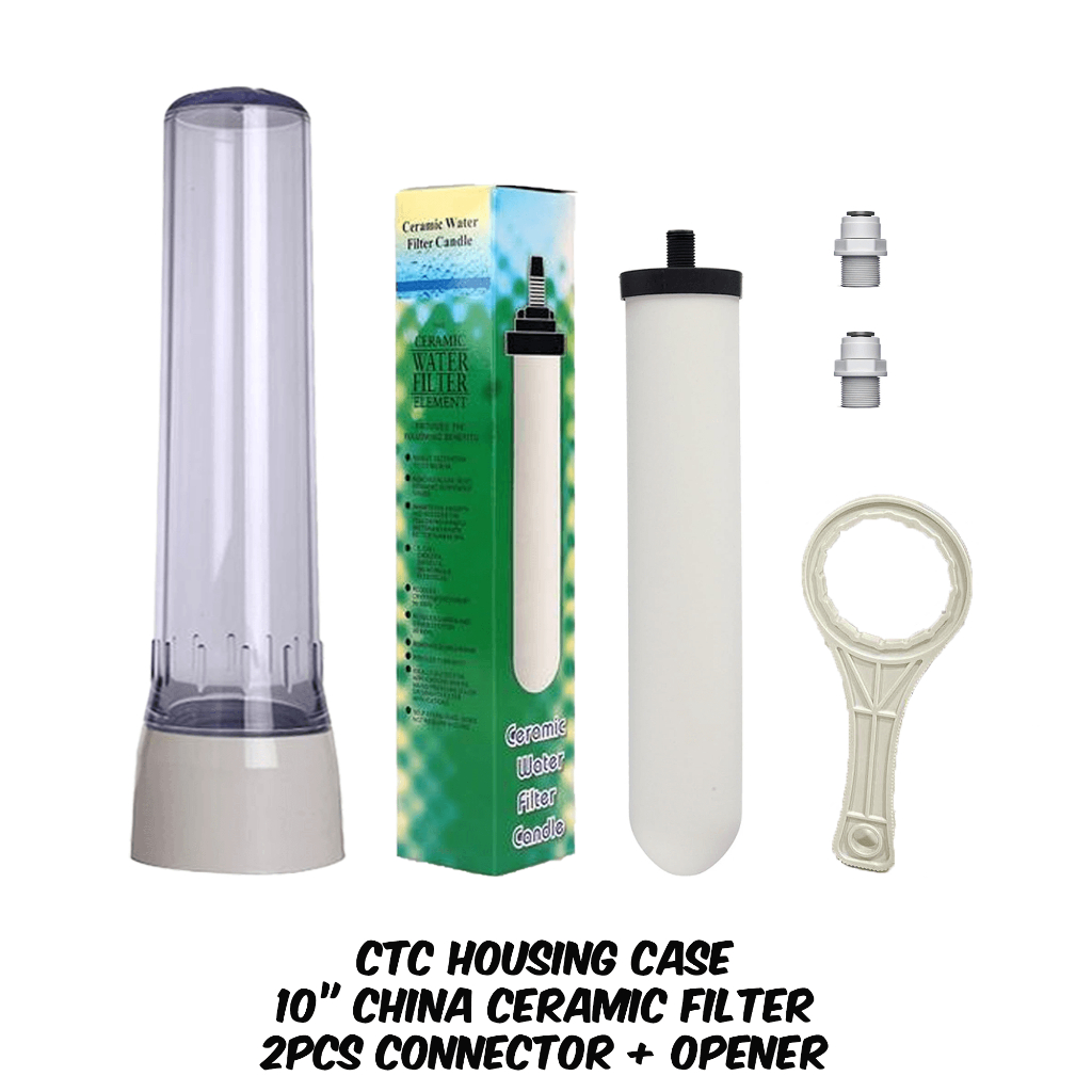 CTC 5000 SuperSlim Single Filter Housing Case with 10" STD Ceramic Filter + Opener + 2x ...