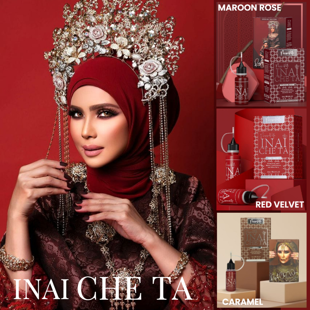 Inai Che Ta Inai Cheta Maroon Rose Red Velvet Caramel Chek Ta Inai Kuku Asli Rozita Che Wan