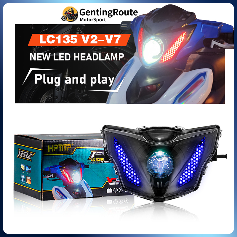 NEW HPMP LAMPU DEPAN LED HEADLIGHT LC135 V2-V7 LC135 FI LED LAMP DEPAN HEADLAMP LC 135 V2 V3 V4 ...