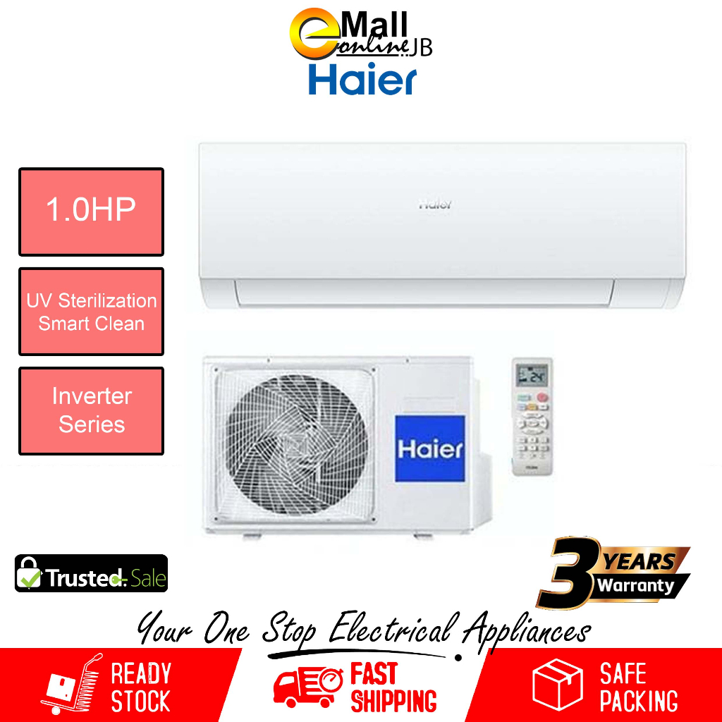 Haier 1.0hp HSU-10VXA22 Smart Inverter R32 UV Sterilization Smart Clean Air Conditioner | Shopee ...