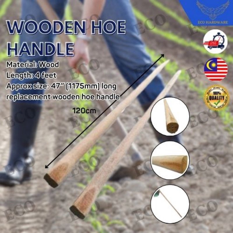 4ft Cangkul Wood Handle 4 Feet Batang Hulu Kayu Solid Cangkul Mata Tiga ...