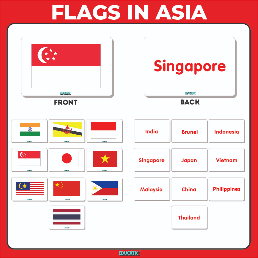 Big Flash Card State of Malaysia Flag, Asia & World | Flag Flash Cards ...