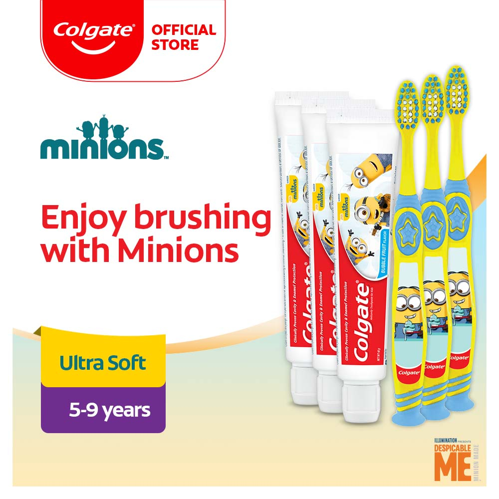 [Bundle of 3] Colgate Kids Minion Toothpaste (40g) + Toothbrush ...