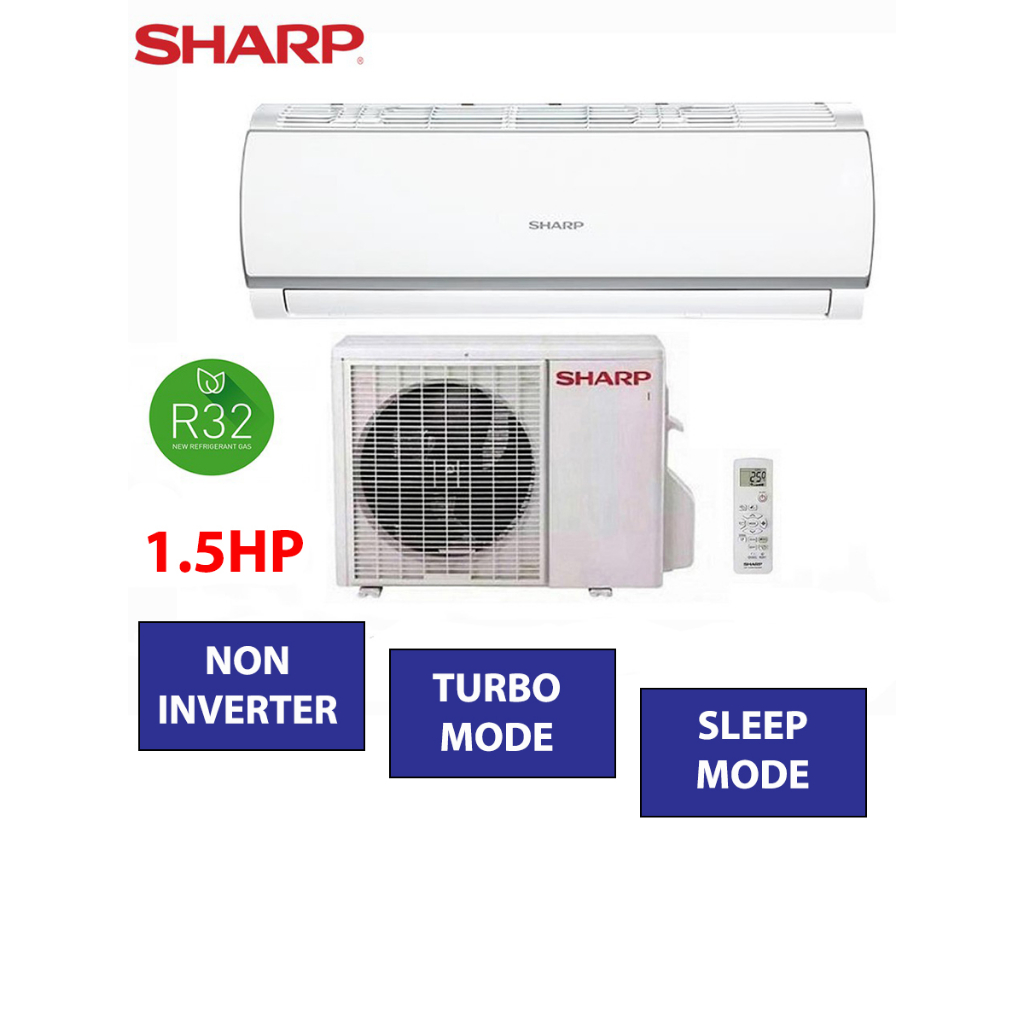 Sharp 1HP/1.5HP/2HP/2.5HP Non Inverter Air Conditioner R32 Aircond Self-Cleaning & Energy Saving ...
