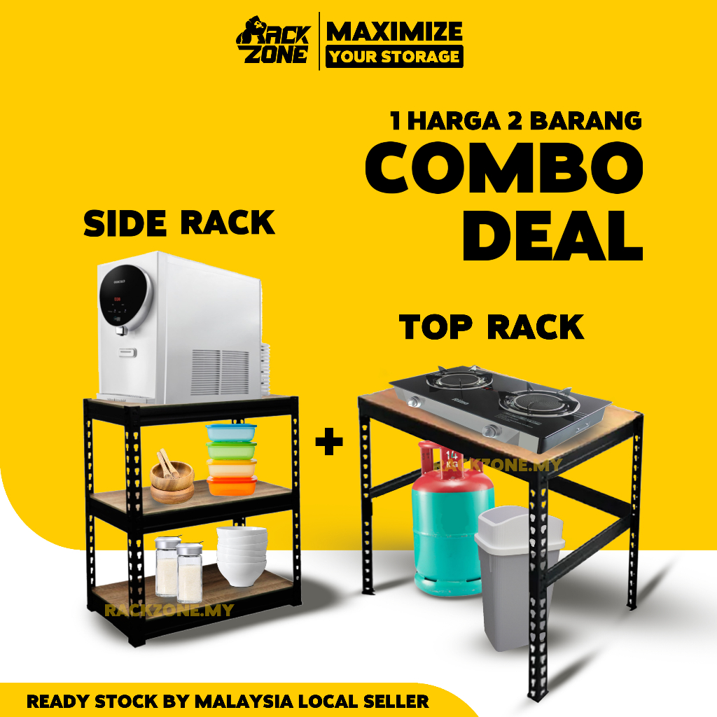 RACKZONE Home Rak Dapur Besi Bertingkat Serbaguna Boltless Rack Shelf ...