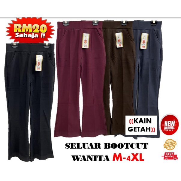 Seluar Bootcut Wanita Viral / Seluar Panjang Perempuan Kain Getah M-4XL ...