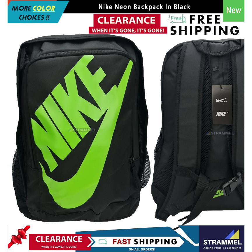 [100% Authentic] Nike Neon Backpack In Black 32 Litre Laptop Bag For ...