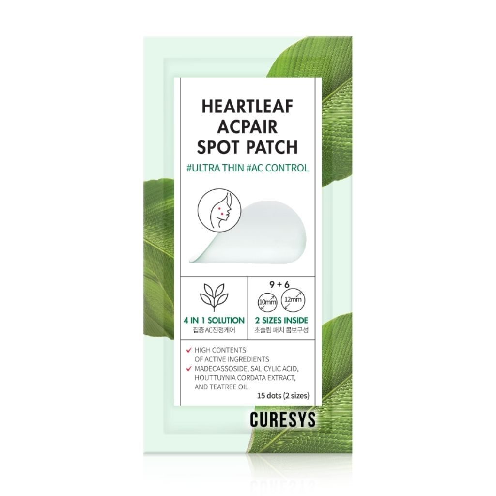 Curesys Heartleaf Acpair Spot Patch 0.01cm Ultra Thin Acne Patch ...