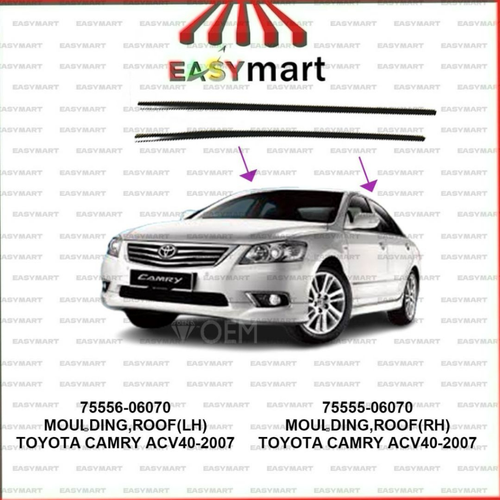 ORIGINAL TOYOTA CAMRY ACV40 2006-2011 / ACV50 2012-2018 ROOF MOULDING ...
