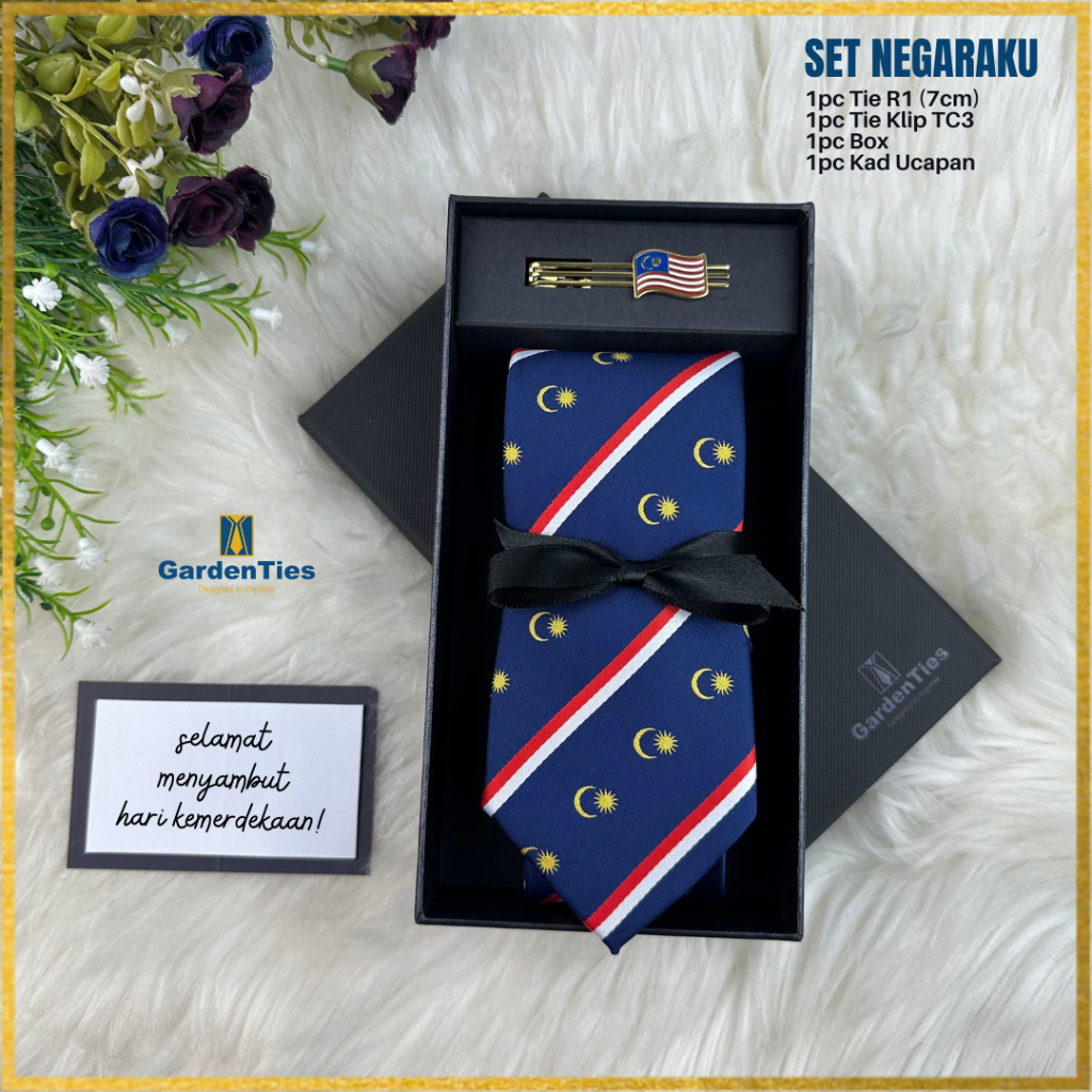 Merdeka Tie Gift Set, Tie Bendera, Gift for Men, Tie Merdeka, Tie Jalur ...