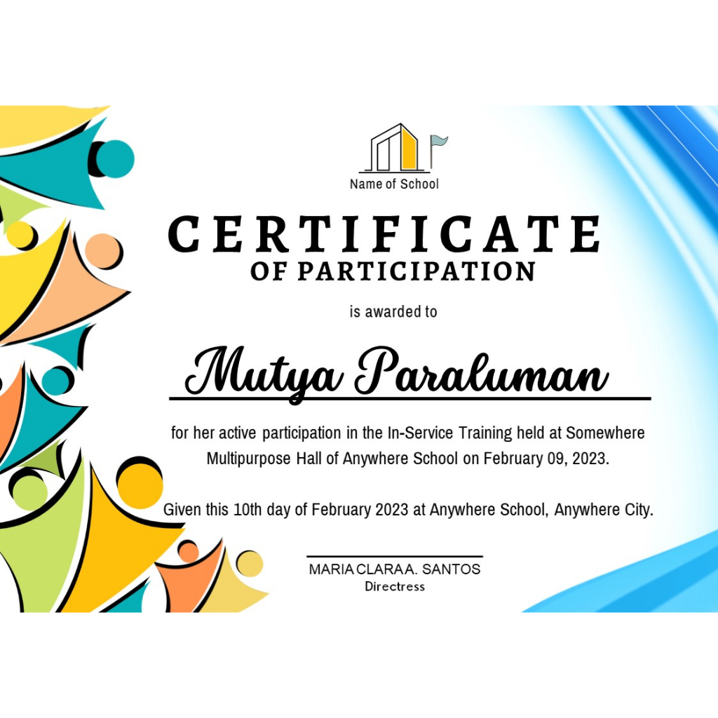 CERTIFICATE / SIJIL TEMPLATE_LANDSCAPE [EDITABLE] Colorful Abstract ...