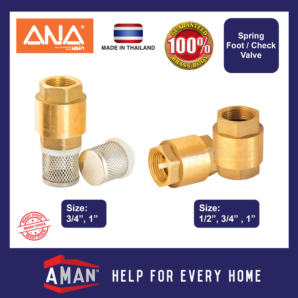 ANA Spring Check Valve Foot Valve One Way Valve Non Return Valve ...